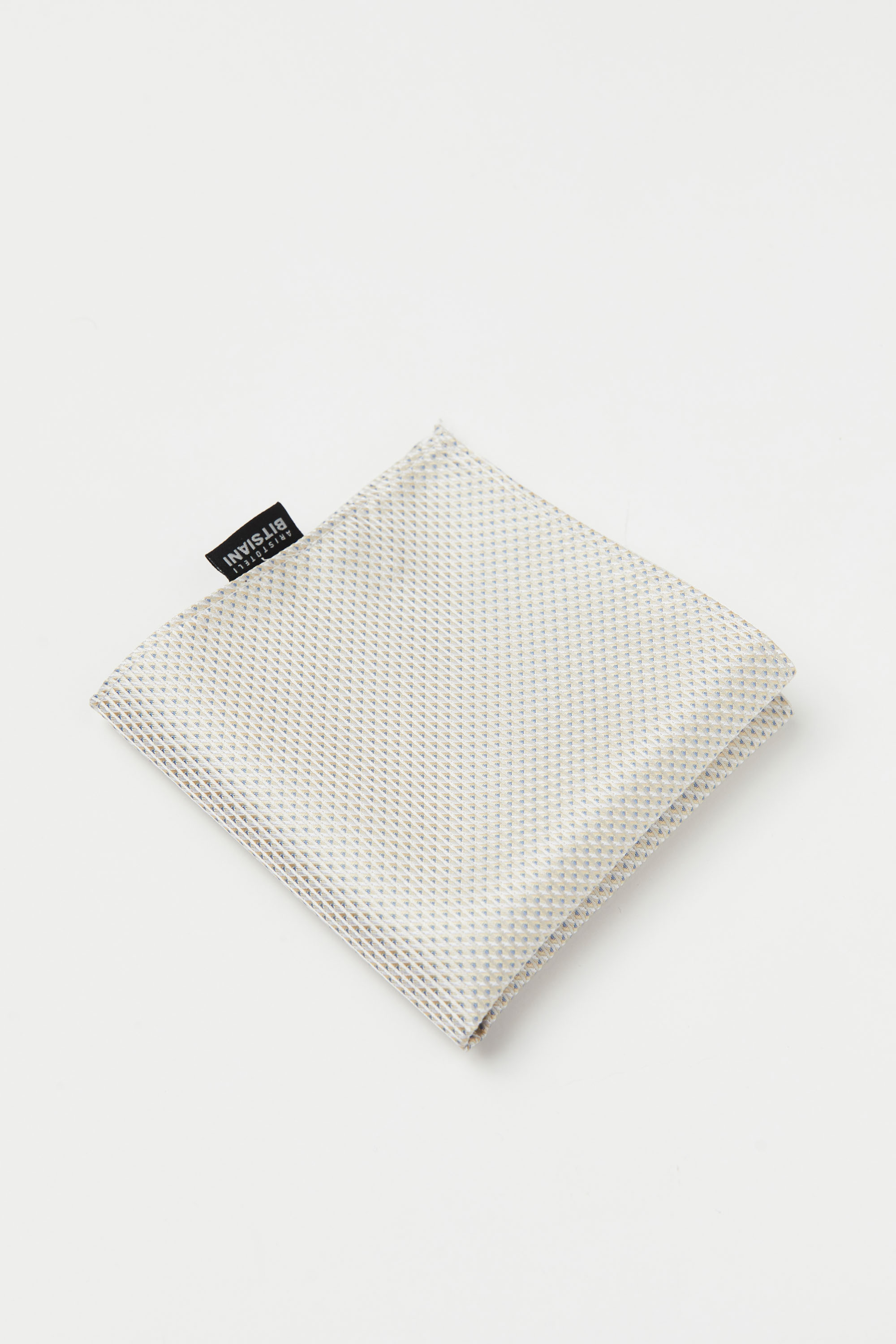 Beige Microfiber Pocket Square With Microdesigns | Aristoteli Bitsiani