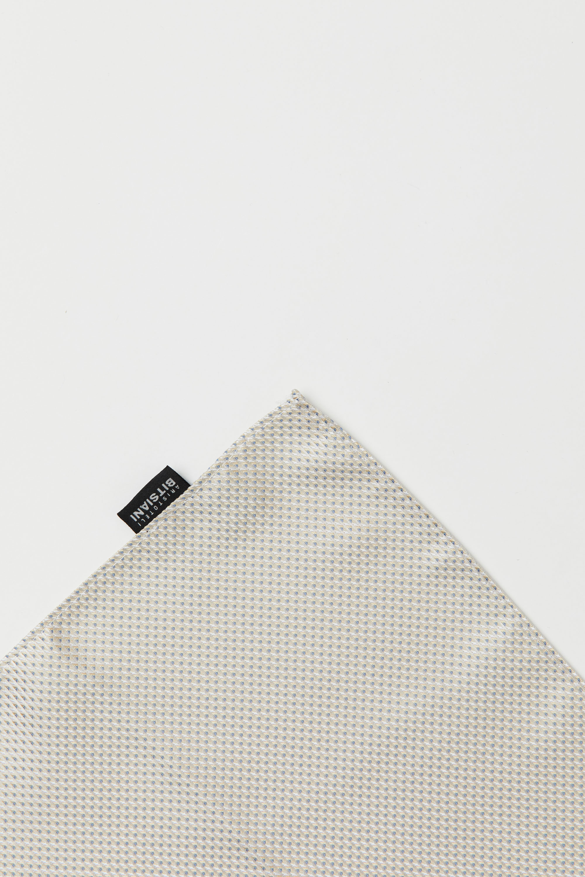 Beige Microfiber Pocket Square With Microdesigns | Aristoteli Bitsiani